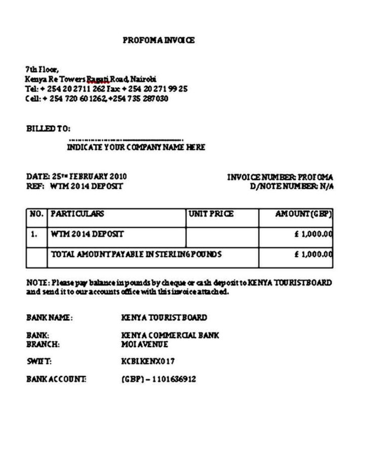 Deposit Invoice Template Sample | Harian Nusantara