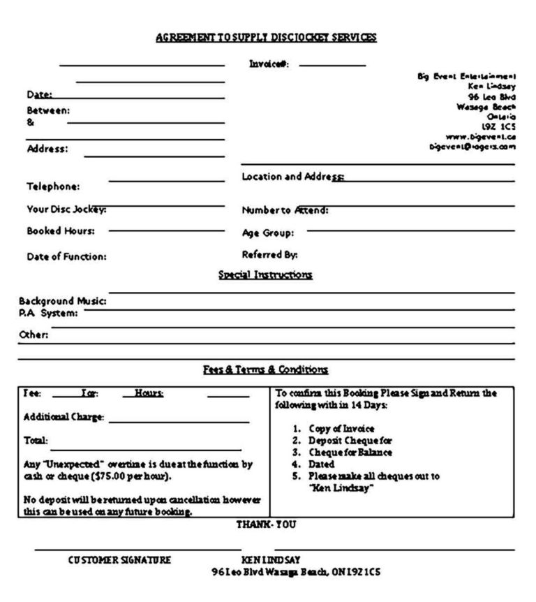 DJ Invoice Template Printable | Harian Nusantara